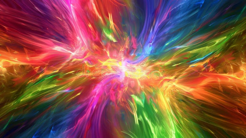 Abstract Patterns of Color Flowing and Merging in a Hypnotic Explosion ...