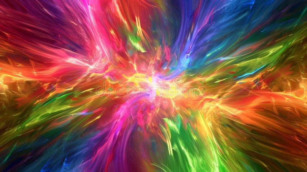 Abstract Patterns of Color Flowing and Merging in a Hypnotic Explosion ...