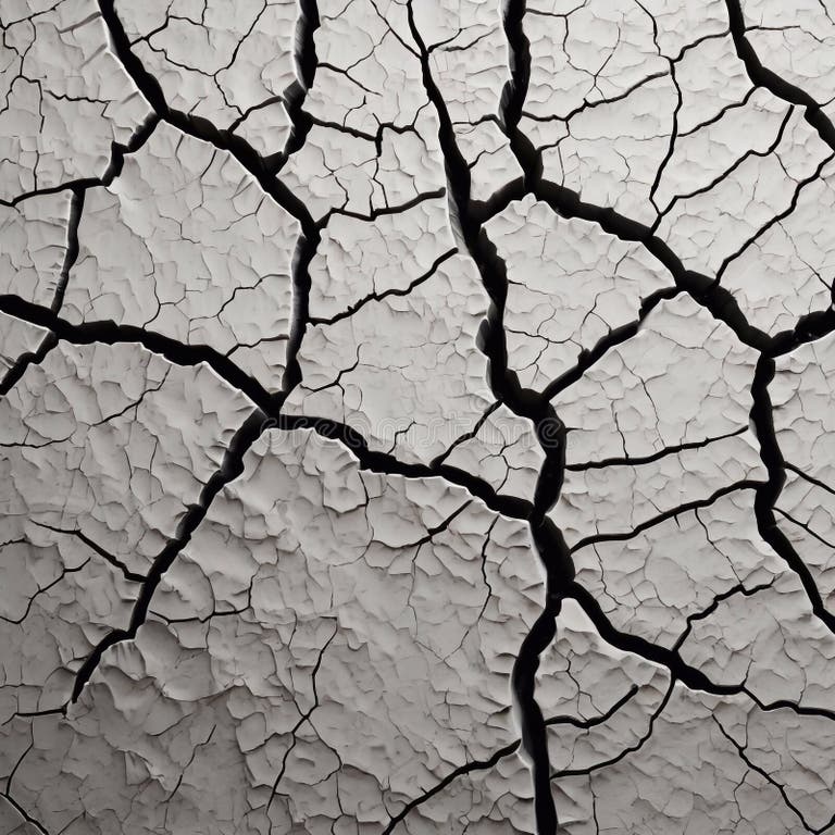 Abstract Patterns of Cracks in Clay with Deep Fissures, Dramatic ...