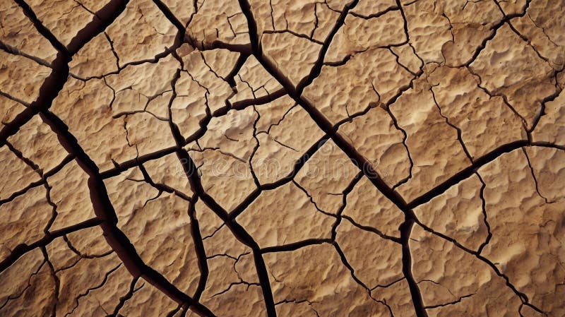 Abstract Patterns of Cracks in Clay Ground with Rough, Parched Surface ...