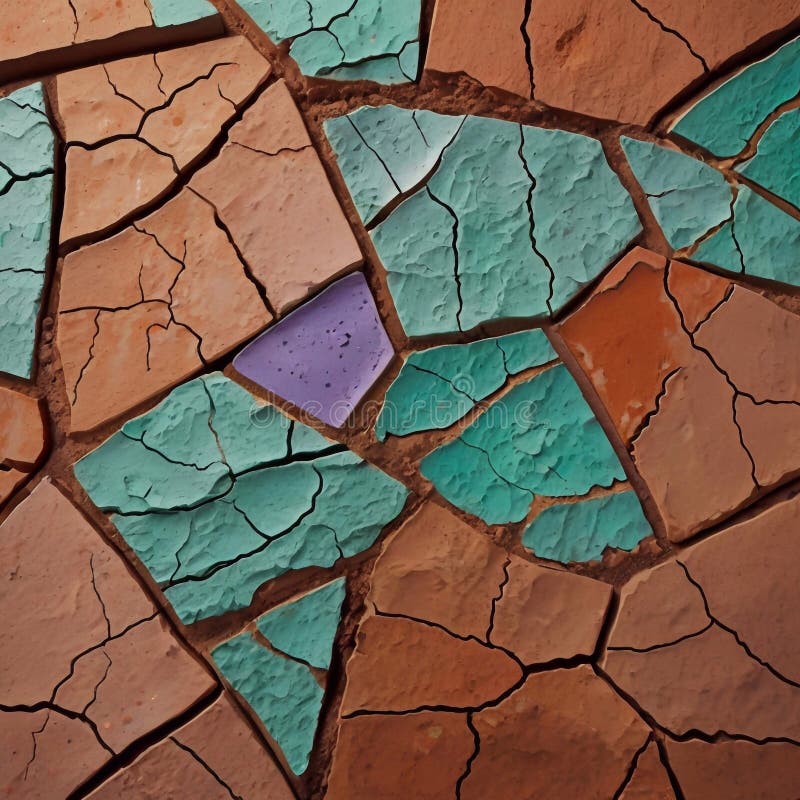 Abstract Patterns of Cracks in Clay Showing Colorful Broken Earth ...