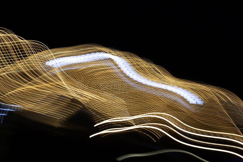 Long Camera Exposures of Artificial Light Sources at Night Stock Photo ...