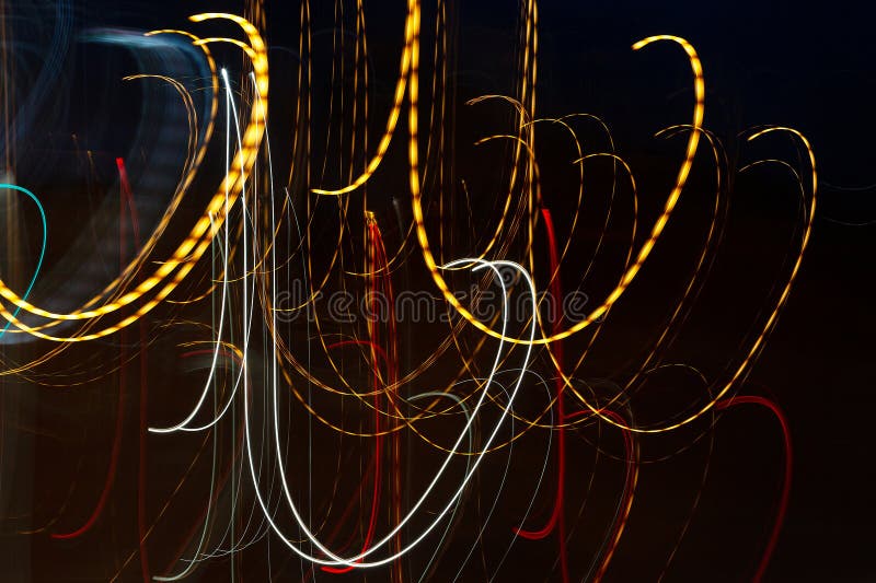 Long Camera Exposures of Artificial Light Sources at Night Stock Image ...