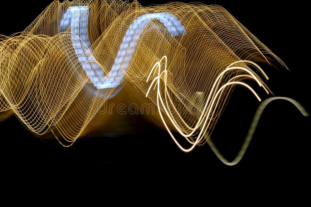 Long Camera Exposures of Artificial Light Sources at Night Stock Photo ...