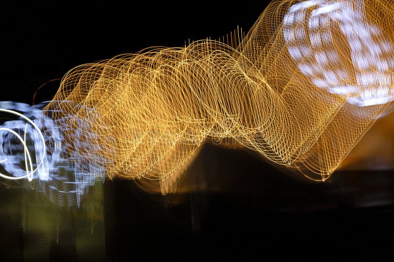 Long Camera Exposures of Artificial Light Sources at Night Stock Photo ...