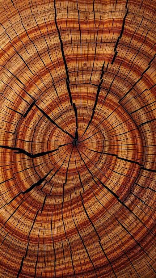 Abstract Patterns of the End Grain of Pieces of Wood Stock Illustration ...