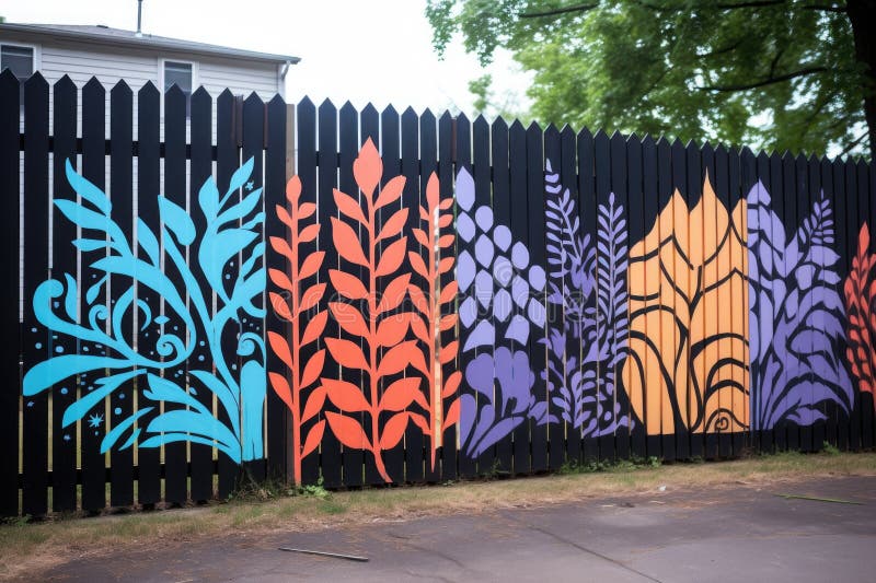 Abstract Patterns on Fence during Painting Process Stock Illustration ...