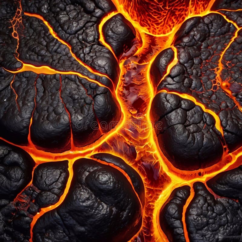 Abstract Patterns of Flowing Lava Forming Unique Fractures in Hardened ...