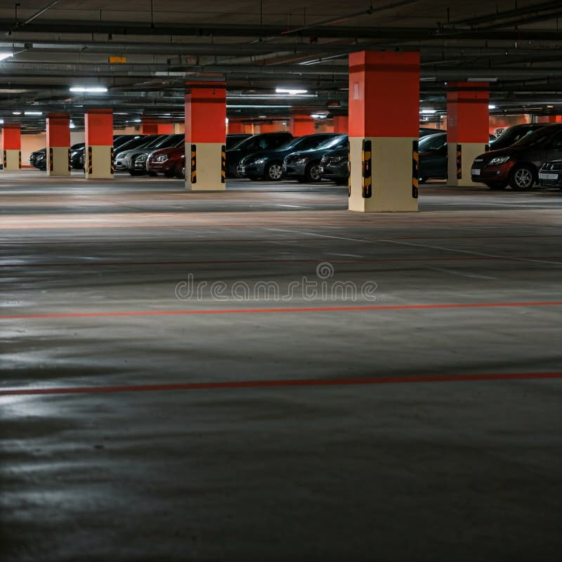 Abstract Patterns Created by Parking Space Dividers Stock Photo - Image ...