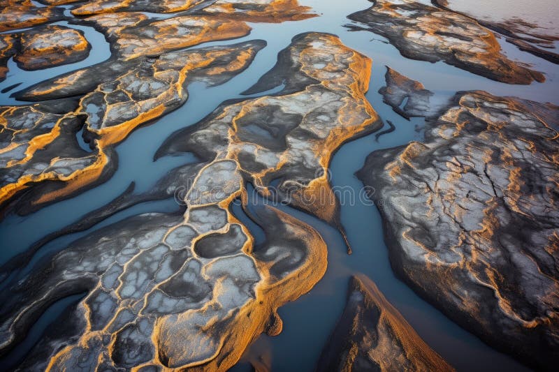 Abstract Patterns Formed by Sediment in Delta Water Stock Photo - Image ...