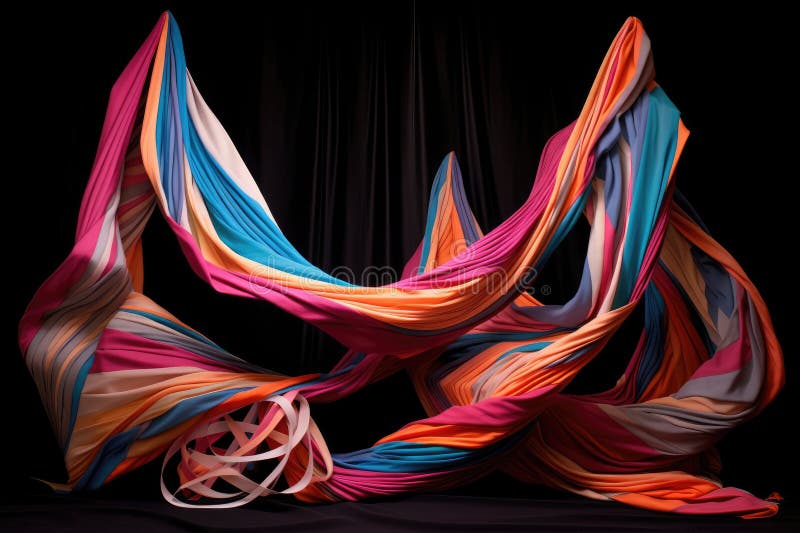 Abstract Patterns Formed by Twisted Aerial Silks Stock Illustration ...