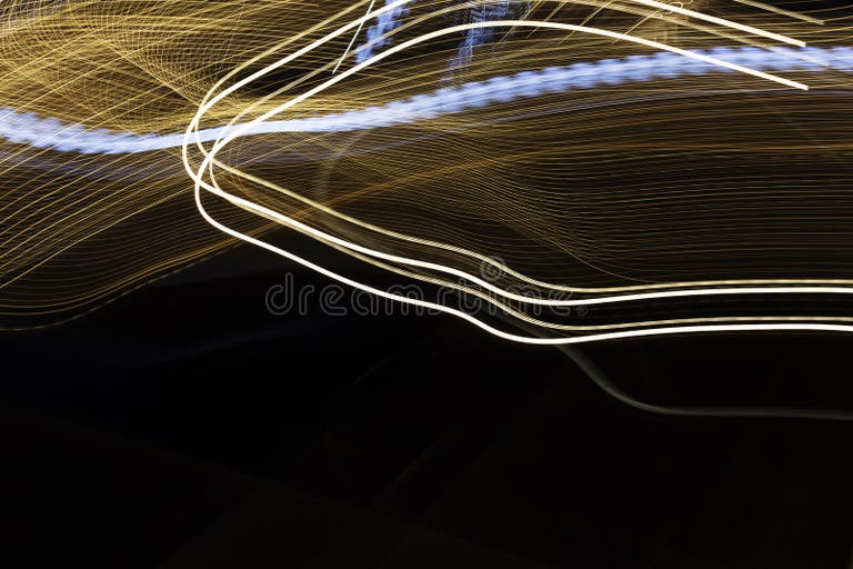 Long Camera Exposures of Artificial Light Sources at Night Stock Photo ...