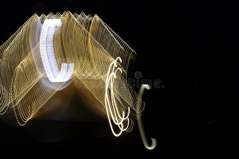 Long Camera Exposures of Artificial Light Sources at Night Stock Photo ...