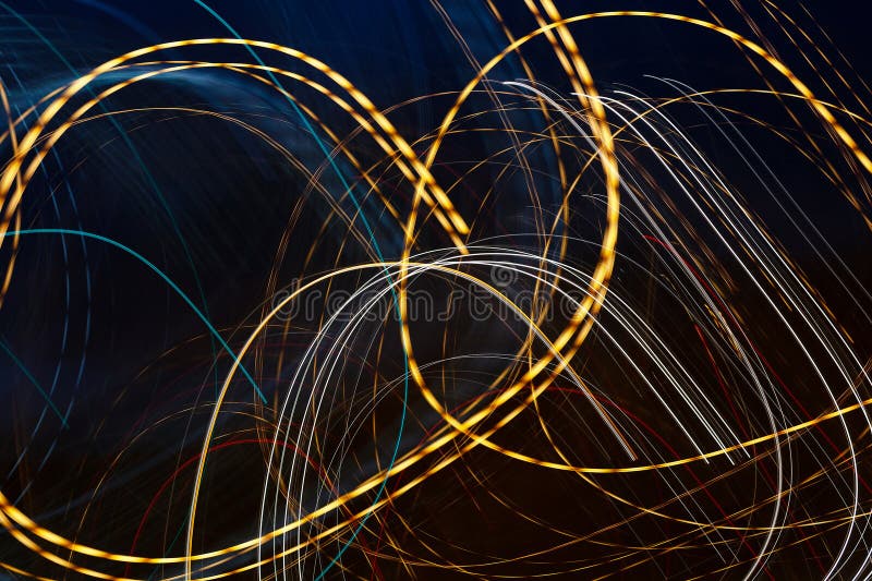 Long Camera Exposures of Artificial Light Sources at Night Stock Image ...