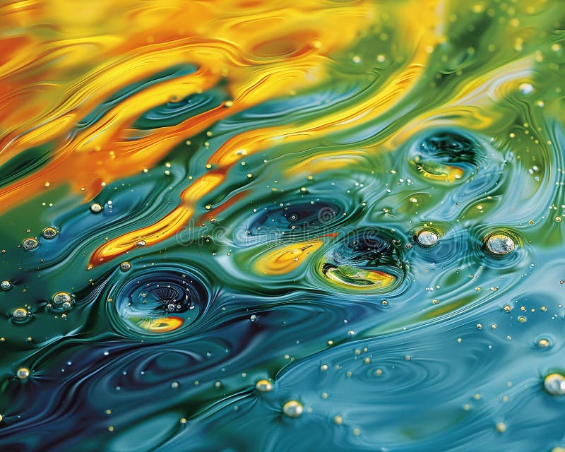 Abstract Patterns of Oil on Water Stock Image - Image of fluid, entwine ...