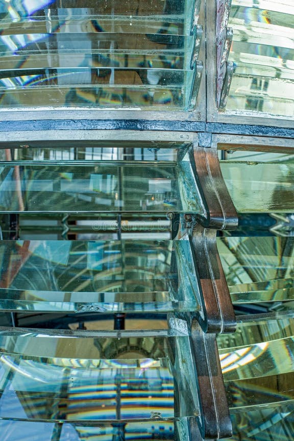 The Abstract Patterns Reflected in a Fresnel Lens Assembly from a ...