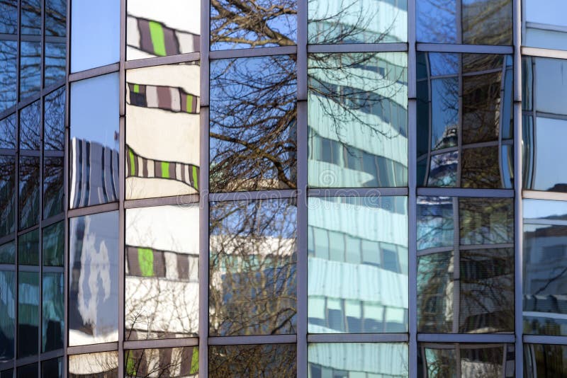 Abstract Patterns and Reflections in Windows of Modern Office Buildings ...