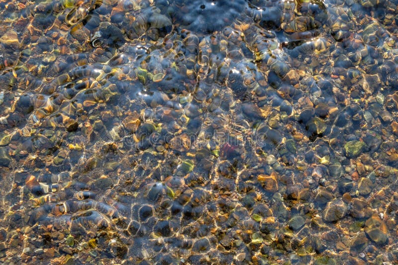Abstract Patterns and Shapes Reflection of Sunlight on Rocky River ...