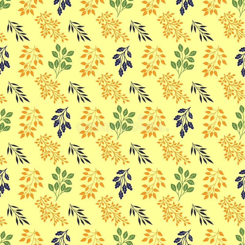 Abstract Patterns Sprigs Color Doodles Stock Illustration ...