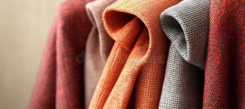 Abstract Patterns of Textile and Fabrics. Close Up View of Colorful ...