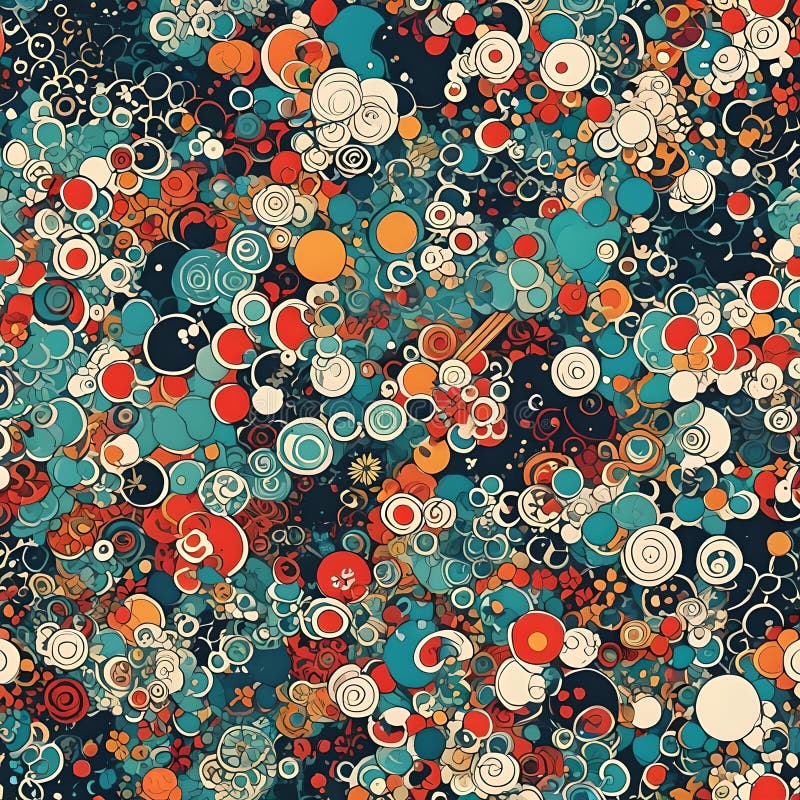 Abstract Patterns and Texture Circle Coloring Stock Illustration ...