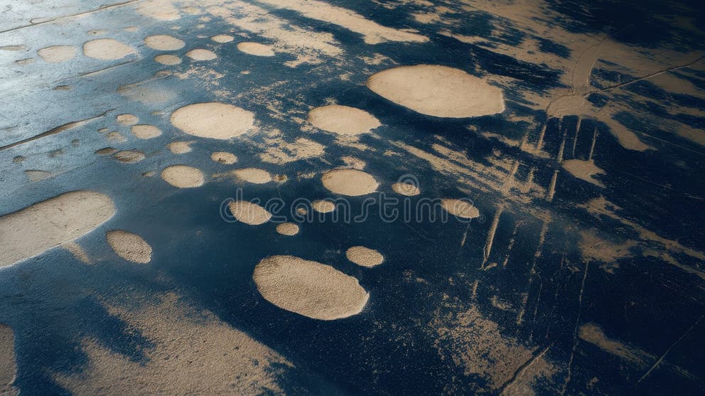 Abstract Patterns on a Textured Surface with Circular Shapes and Sandy ...