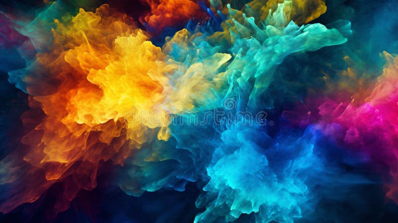 Generative AI, Colorful Explosions: Abstract Patterns and Vibrant Hues ...
