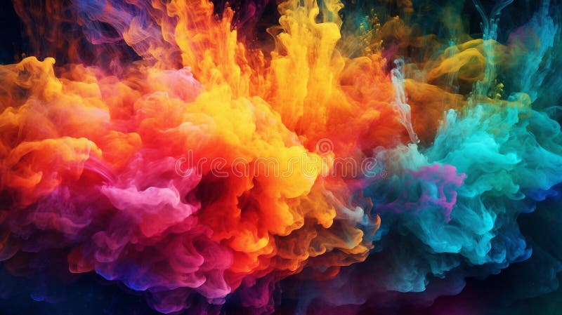 Generative AI, Colorful Explosions: Abstract Patterns and Vibrant Hues ...