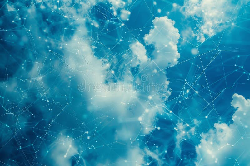 Abstract Patterns of White Clouds Intersecting with Lines Against a ...