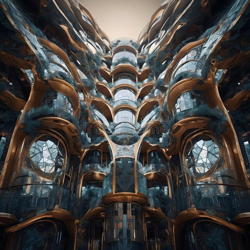 Abstract Pavilion: Overlapping Panels and Playful Light Effects Stock ...