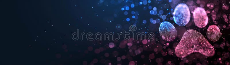 Abstract Paw Print Made of Colorful Lights Stock Illustration ...