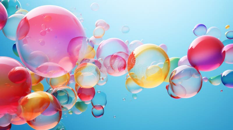Abstract Pc Desktop Wallpaper Background with Flying Bubbles Stock Photo - Image of psychedelic ...
