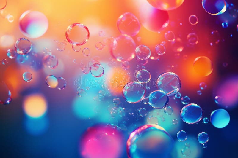 Abstract Pc Desktop Wallpaper Background with Flying Colorful Bubbles ...