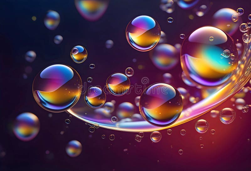 Abstract PC Desktop Wallpaper Background with Flying Soap Bubbles on ...