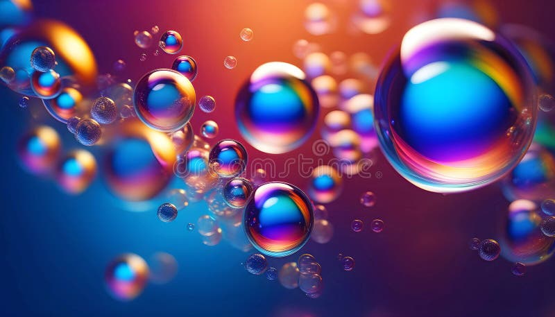 Abstract PC Desktop Wallpaper Background with Flying Soap Bubbles on ...