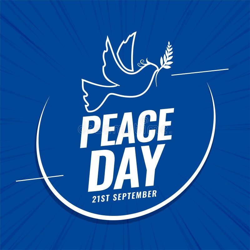Abstract Peace Day Banner with Bird and Olive Branch Vector ...