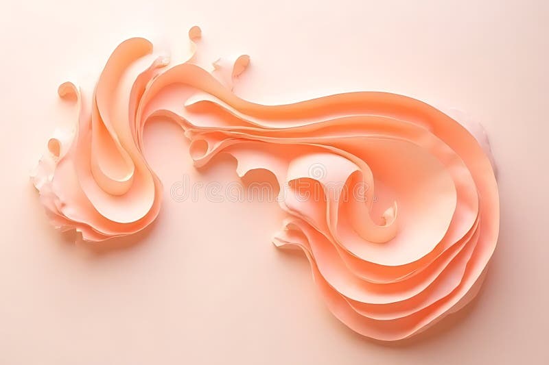 An Abstract Peach-colored Design Features Flowing, Layered Shapes on a ...