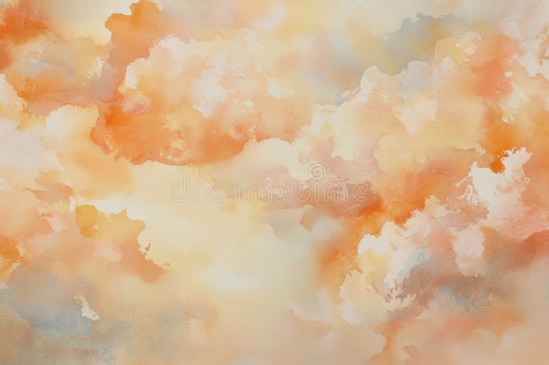 Abstract Peach Fuzz Watercolor Clouds, Creating an Airy, Light, and ...