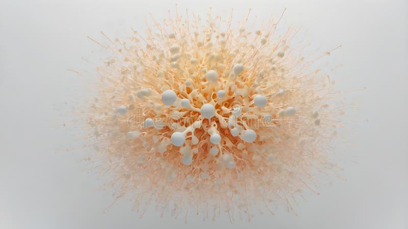 Abstract Peach and White Generative AI Art Splash Stock Illustration ...