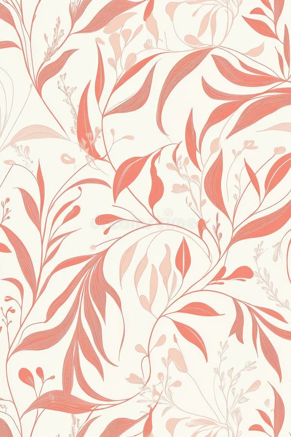 Abstract Peachy Color Floral Pattern Stock Illustration - Illustration ...