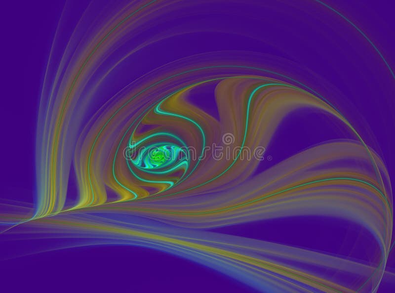 Abstract Peacock Feather Fractal Computer Generated Image Stock ...