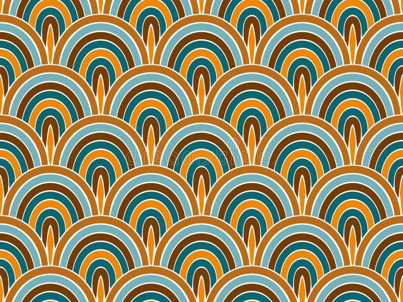 Abstract Peacock Feather Vector Seamless Pattern. Fairytale Fishscale ...