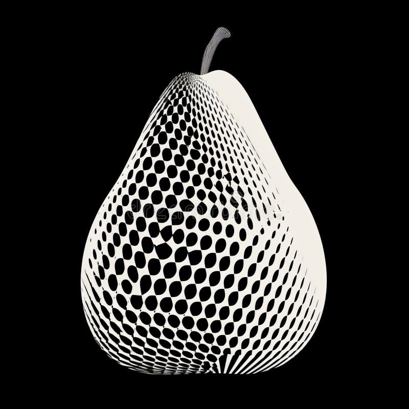 Geometric Pear: a Stunning 3d Illustration on a Black Background Stock ...