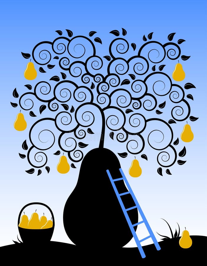 Abstract pear tree stock vector. Illustration of branch - 13687307