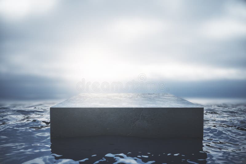 Abstract Pedestal on Dull Sky Background. Stock Illustration ...