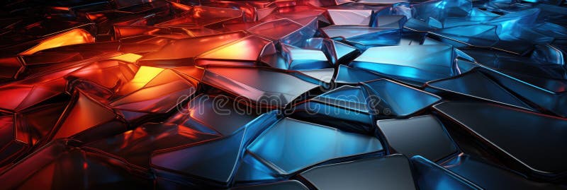 Abstract Pentagon Shape Red Yellow Blue Colours on Black Background ...