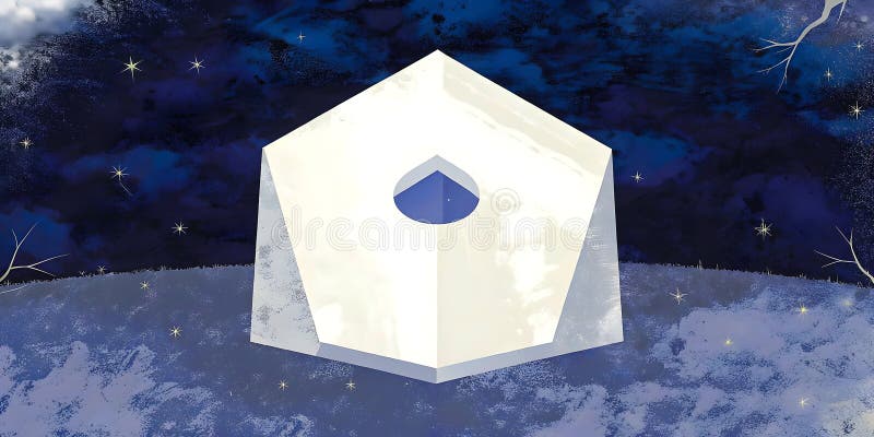 Abstract Pentagon Structure Under Starry Sky Stock Illustration ...