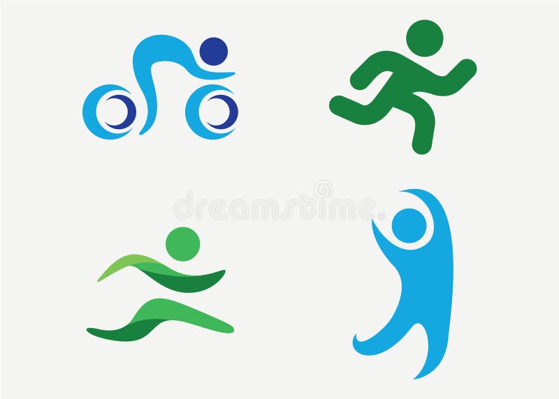 Abstract People Activity Logo Set Design Template Stock Vector ...
