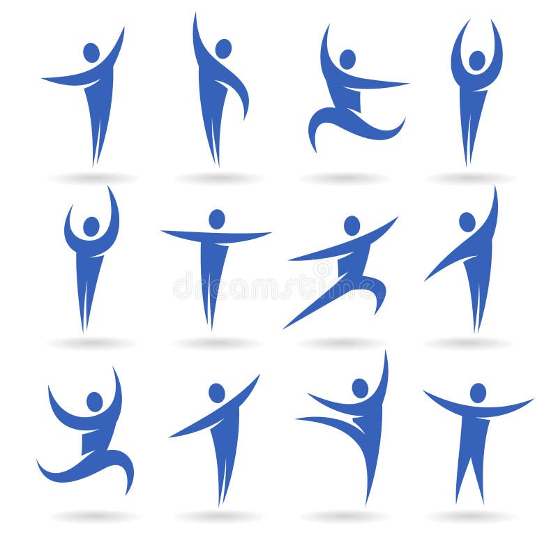 Abstract People Icons Collection Stock Vector - Illustration of ...