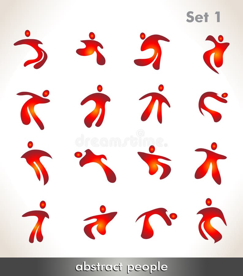 Abstract People Icons and Symbols Stock Illustration - Illustration of ...